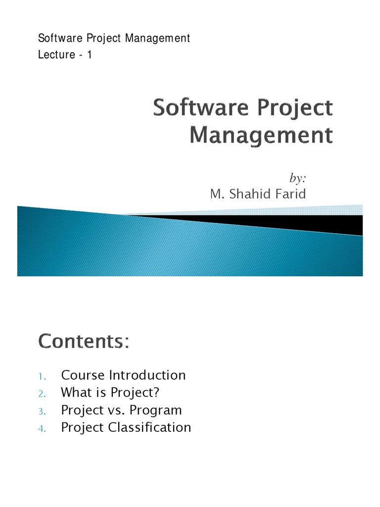 Lecture 1 - What Is Project | PDF | Project Management | Specification ...