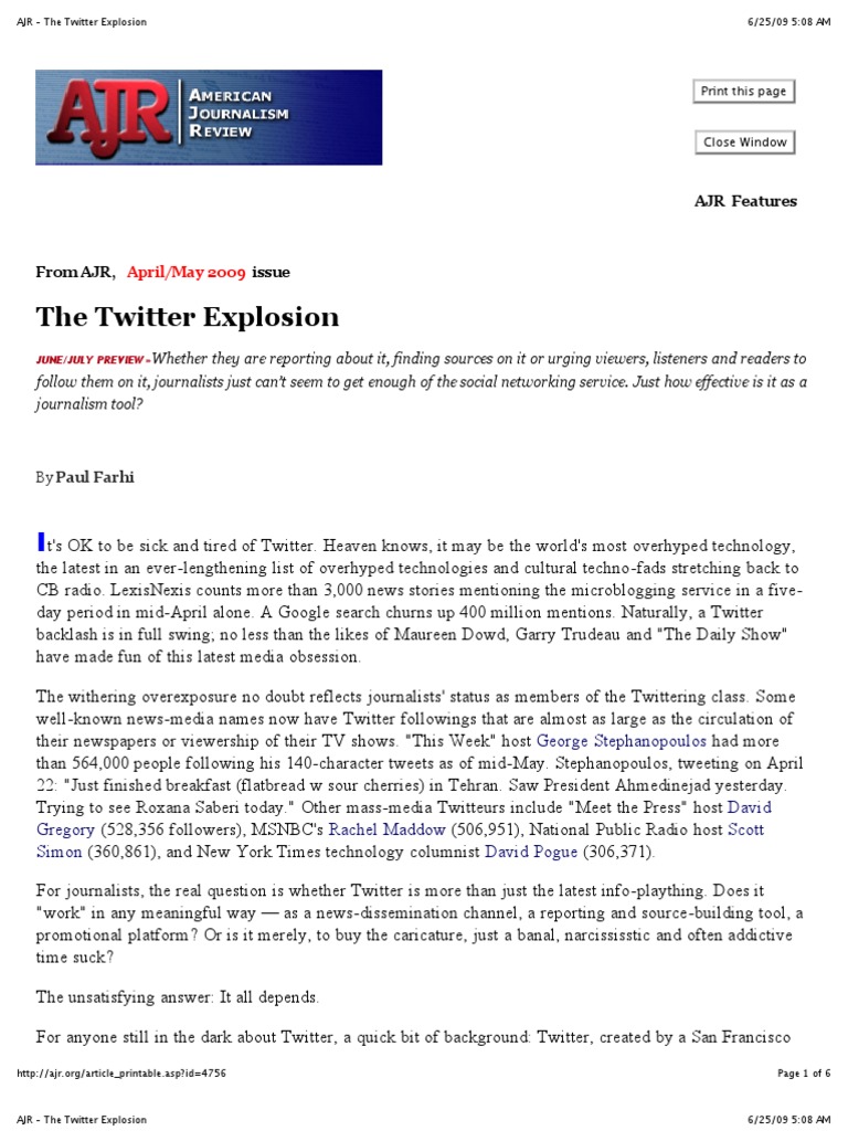 The Twitter Explosion | PDF | Hashtag | Journalism