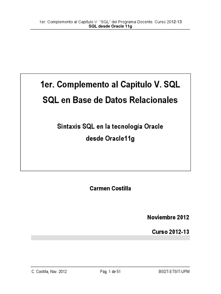 Fundamentals Oracle en Español | PDF | SQL | Oracle Corporation