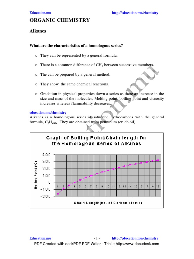 Organic Chemistry - Alkanes, Alkenes, Alcohols, Carboxylic Acids, Ester ...