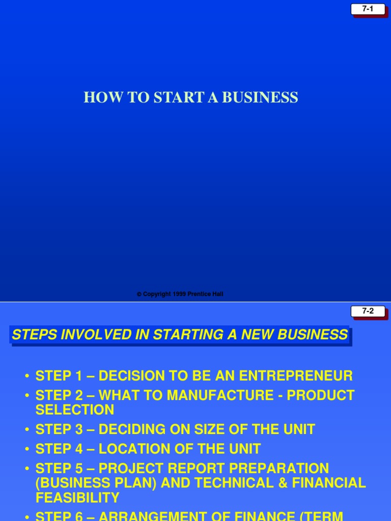 Steps Involved in Starting A New Business | PDF | Finance & Money ...