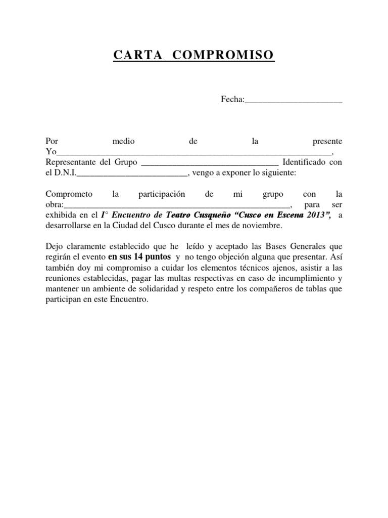 Carta Compromiso | PDF