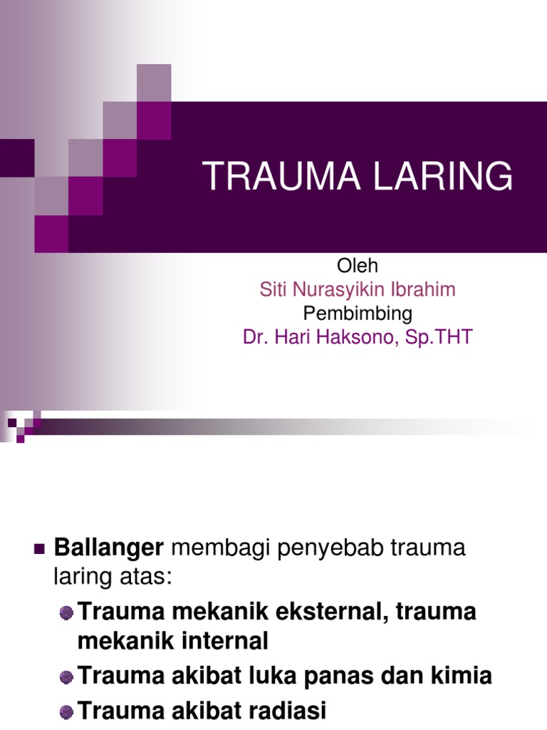 Trauma Laring-Dr. Hari H | PDF | Ilmu Sosial | Kajian Bahasa Asing