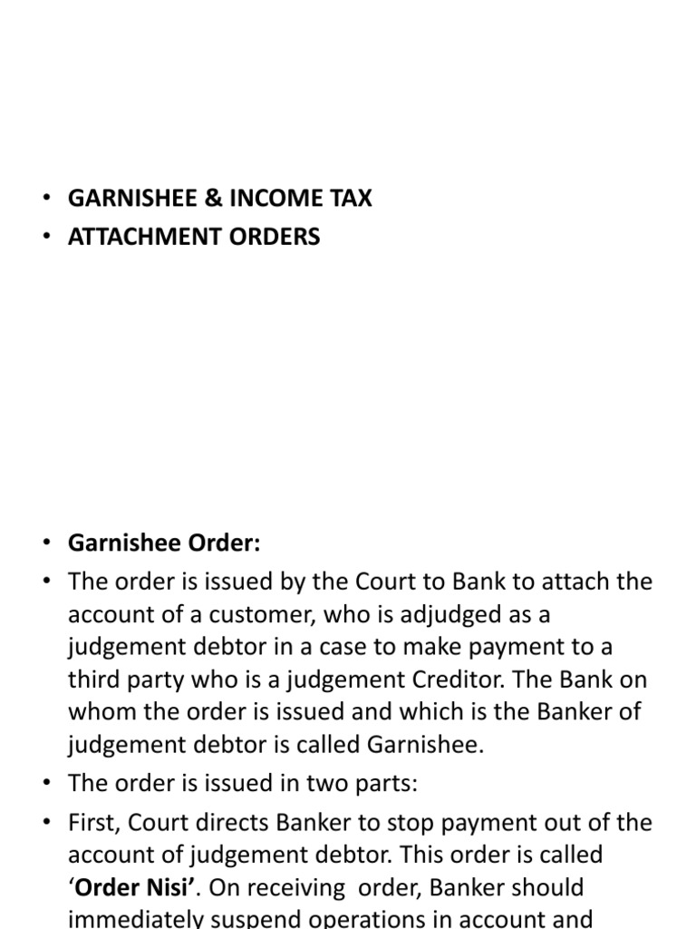 Garnishee & Income Tax Attachment Orders | PDF | Garnishment | Cheque