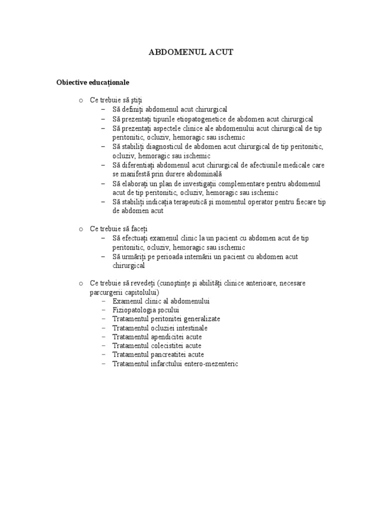 11.a Abdomenul Acut-Ghid de Studiu | PDF
