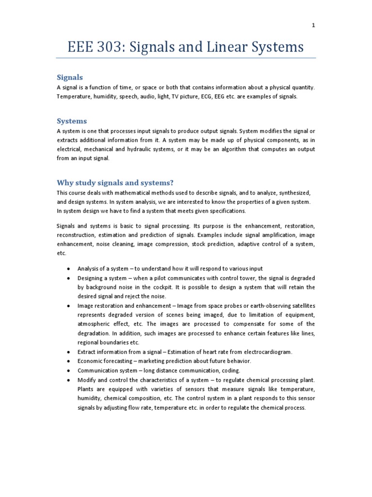 Signals and Systems 01 | PDF | Signal (Electrical Engineering ...