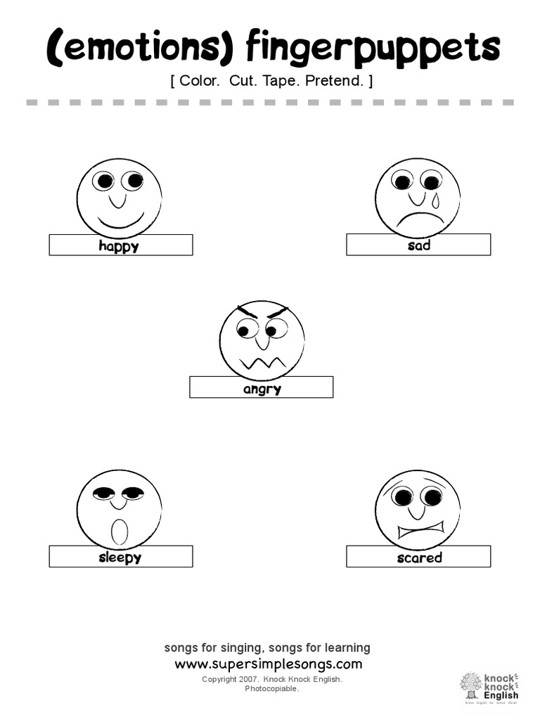 Emotions Finger Puppets | PDF | Art | Poetry