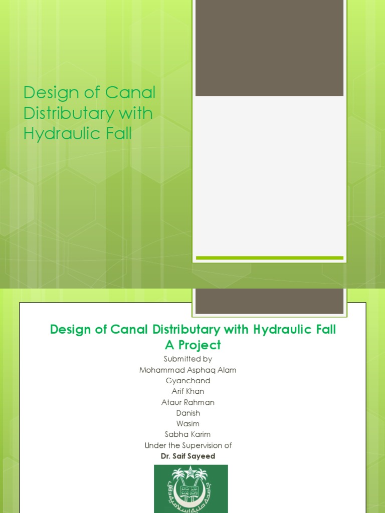 Design of Canal Distributary With Hydraulic Fall | PDF | Canal | Irrigation