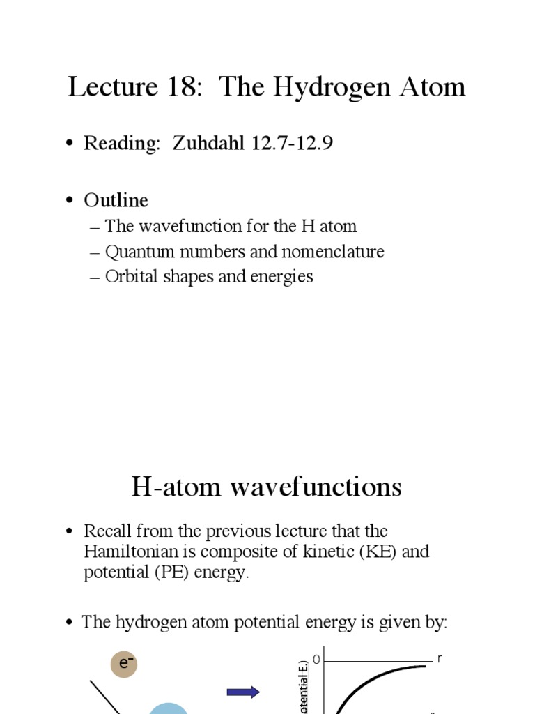 Handout Lecture18 | Download Free PDF | Atomic Orbital | Wave Function
