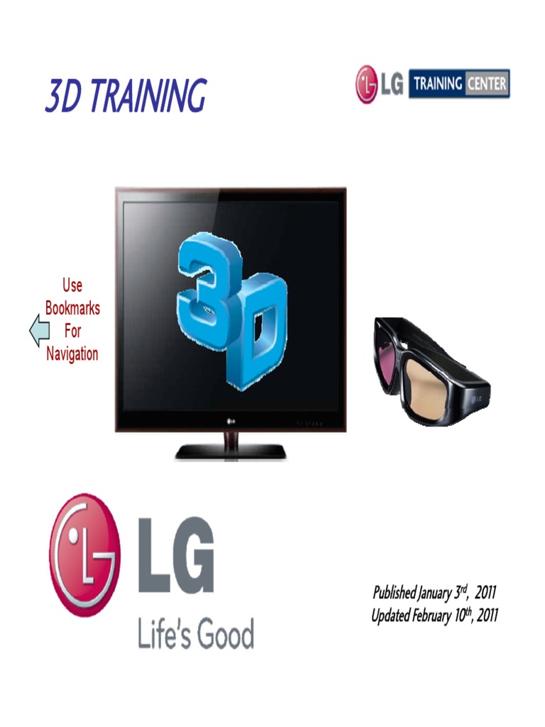 LG 3D TV - Training-Presentation Manual | PDF | Hdmi | Video