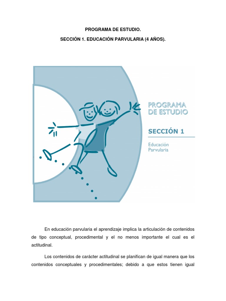 Programa de Estudio (Parvularia) | PDF
