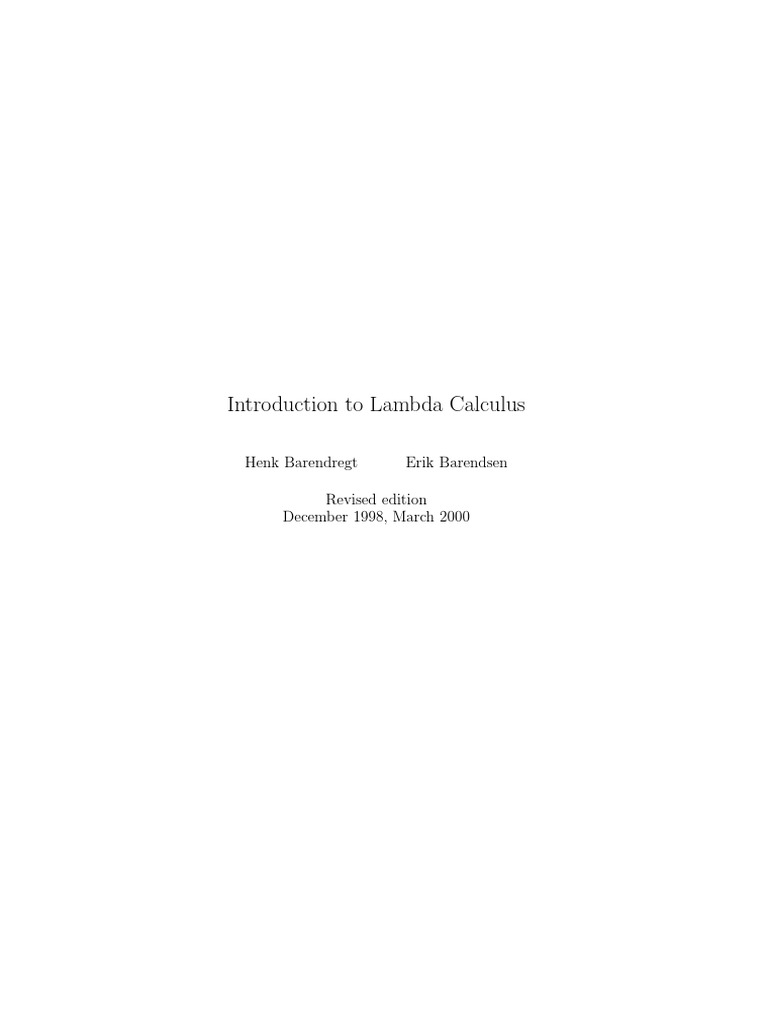 Introduction To Lambda Calculus | PDF | Teaching Methods & Materials