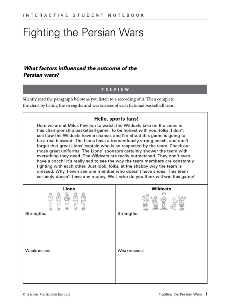 Fighting The Persian Wars Student Notebook | PDF | Greco Persian Wars ...