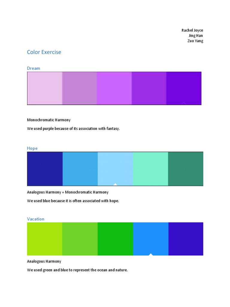 Color Harmony in Artistic Exercises | PDF | Wellness