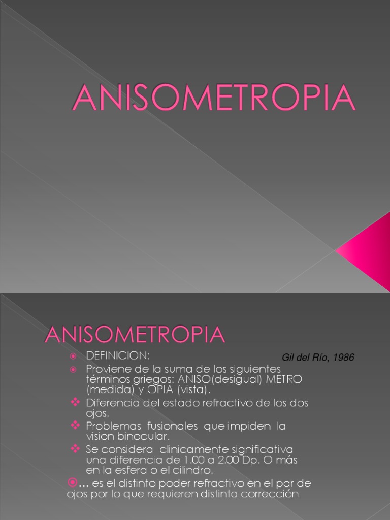 ANISOMETROPIA | PDF | Ojo humano | Sistema visual