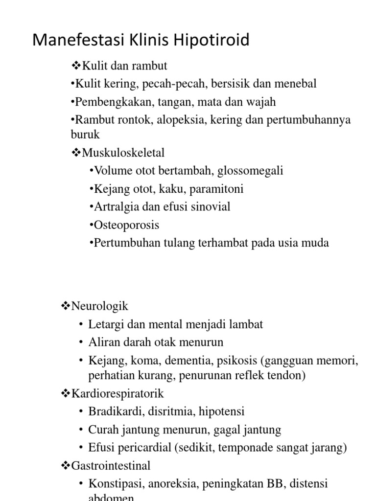 Manifestasi Klinis Hipotiroid | PDF