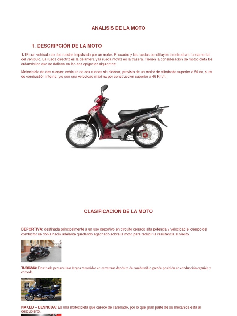 Partes y descripción de motocicletas | PDF | Motocicleta | Transmisión ...