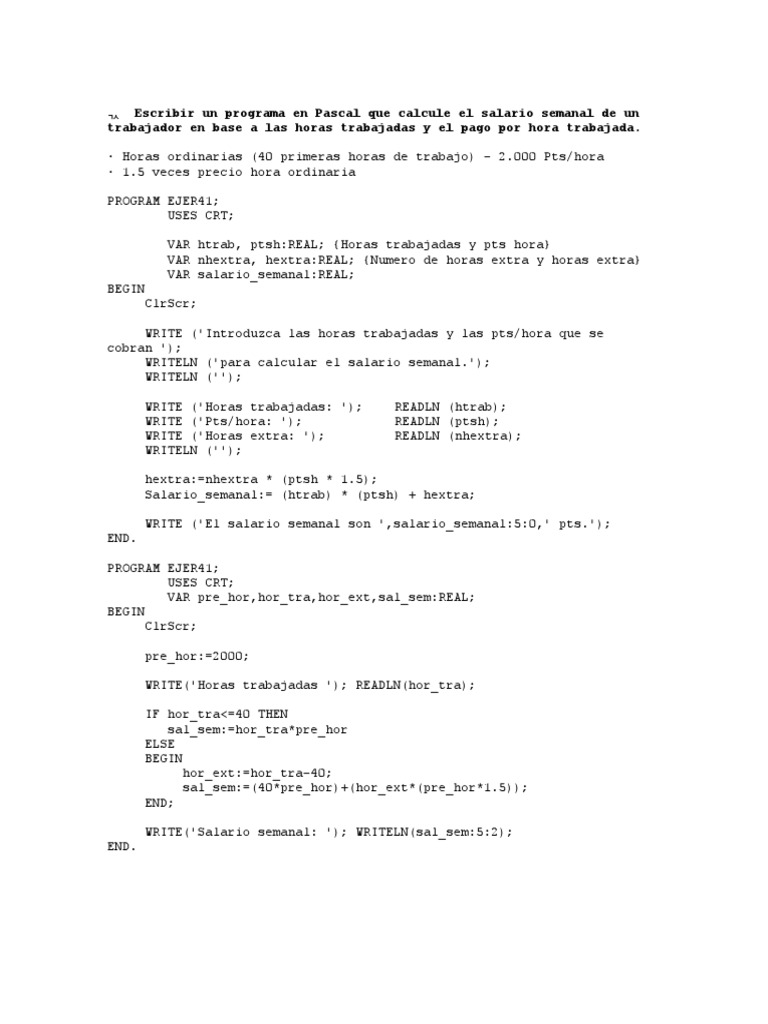 EDD Ejercicios Resueltos en Pascal EDDII | PDF | Programación de computadoras | Ingeniería de ...