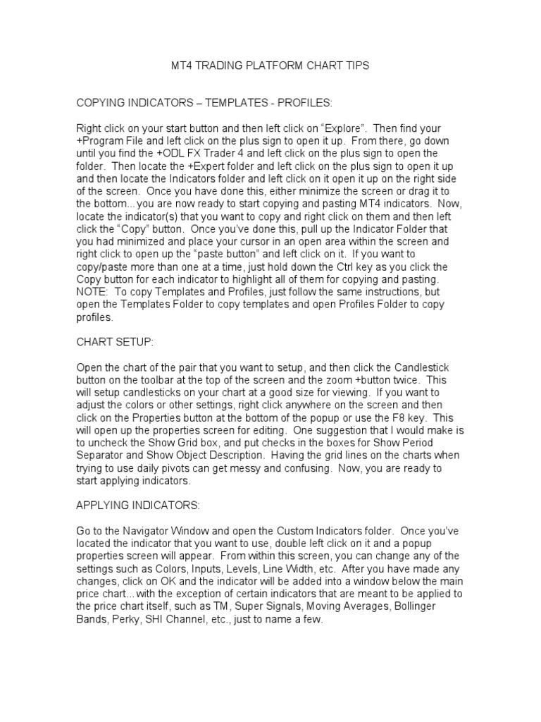 MT4 Chart Tips | PDF | Tab (Gui) | Computer File
