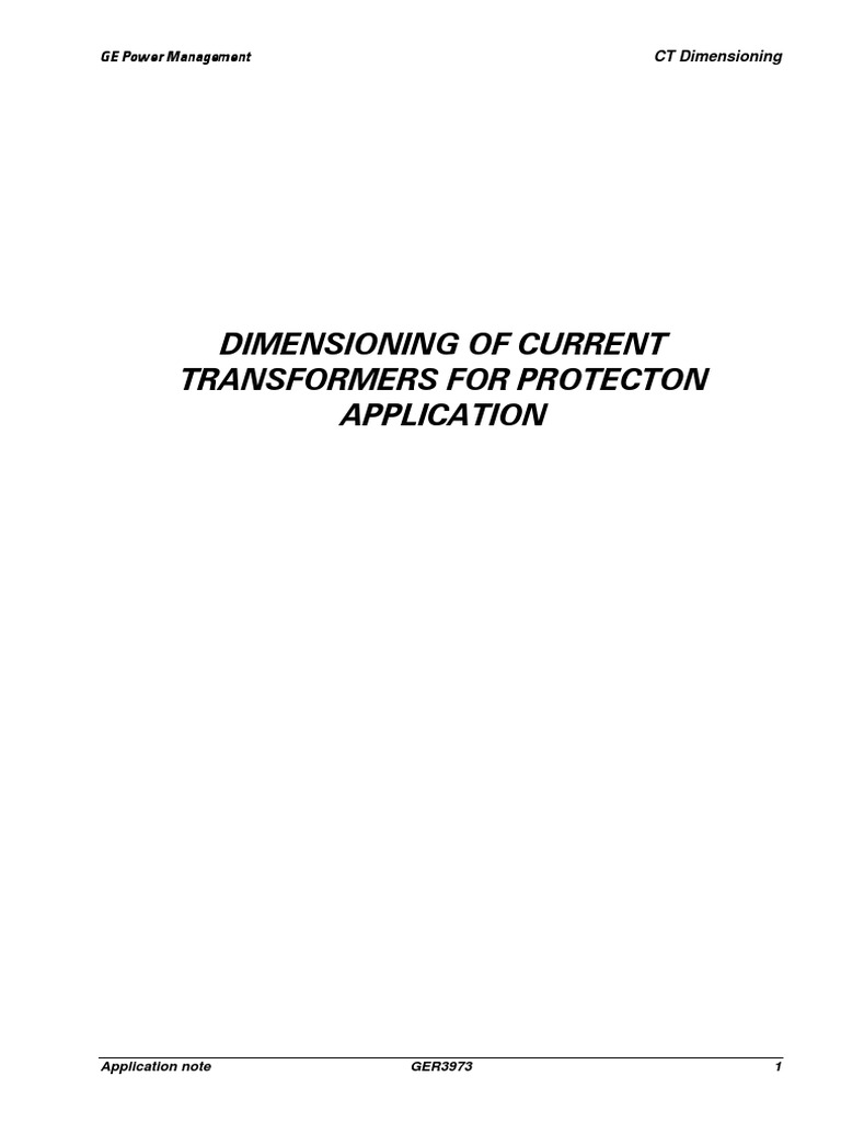 CT Protection: Dimensioning Guidelines | PDF