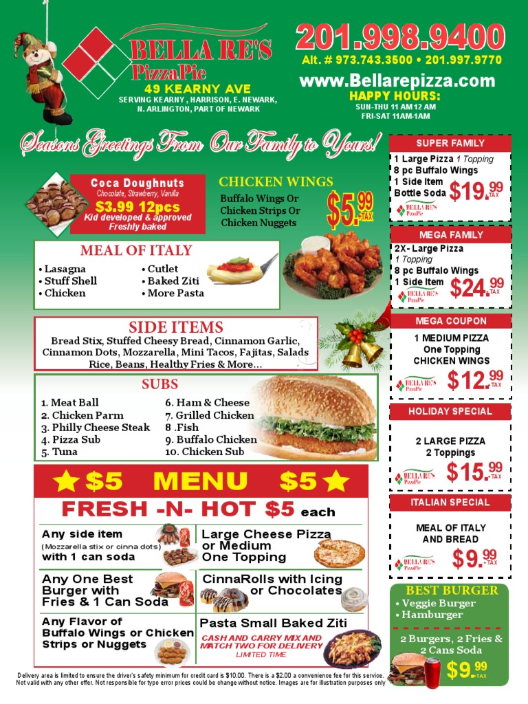 Bella's Res Version2 | PDF | Pizza | Hamburgers