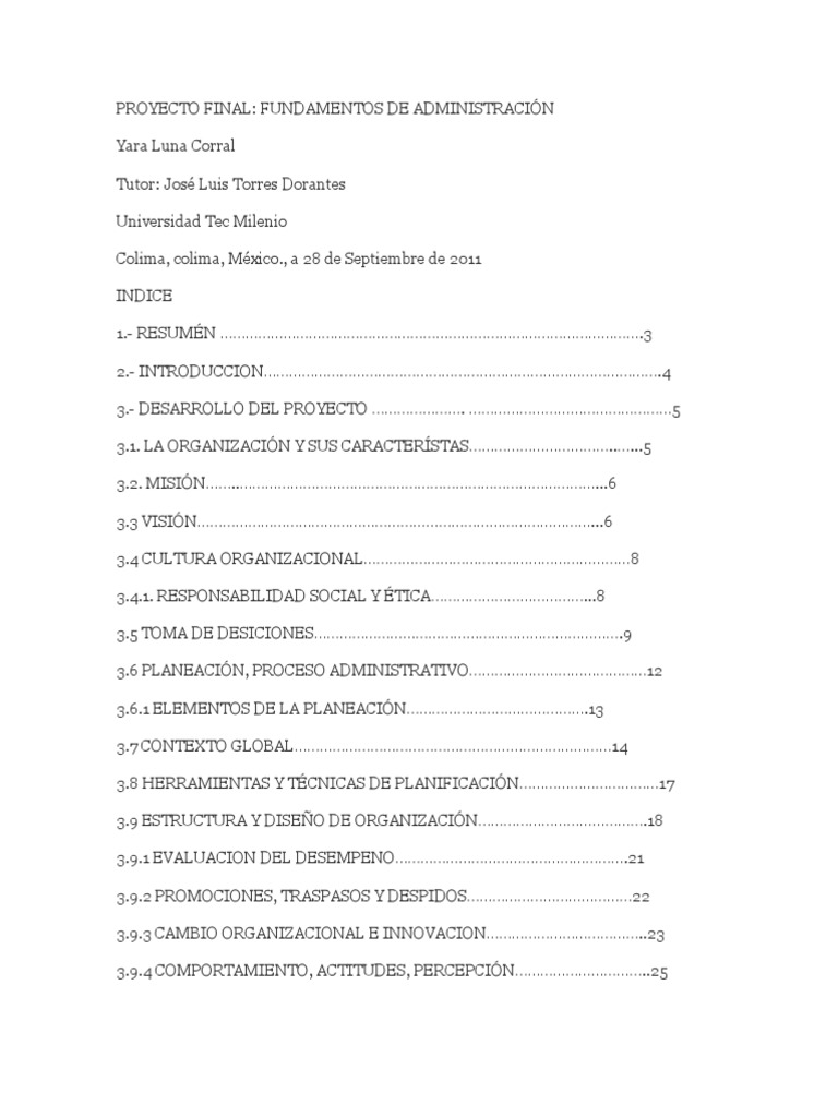 Ejemplo Proyecto Final | PDF | Toma de decisiones | Planificación