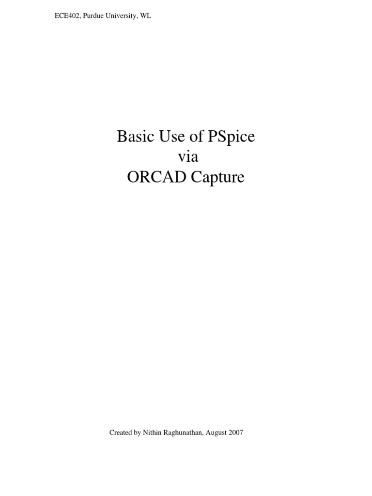 OrCAD Pspice | PDF | Amplifier | Electricity