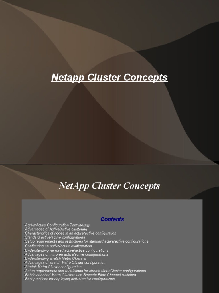 NetApp Cluster Concepts | PDF | Computer Cluster | Computer Data Storage