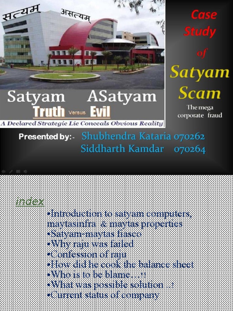 Case Study of Satyam Scam | PDF | Companies | Corporations