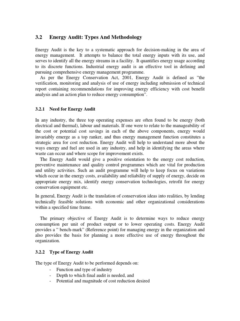 Energy Audit Types and Methodology | PDF | Efficient Energy Use ...