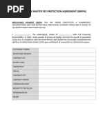 Master Sub-Fee Protection Agreement With Participants' Full Details ...
