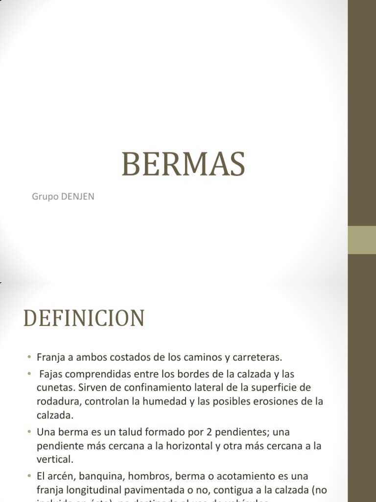 Definición y Función de Bermas | PDF