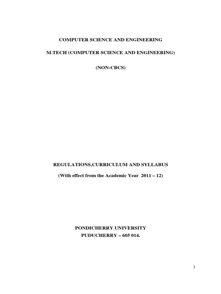 Pondicherry University Syllabus | PDF | Parallel Computing | Data ...
