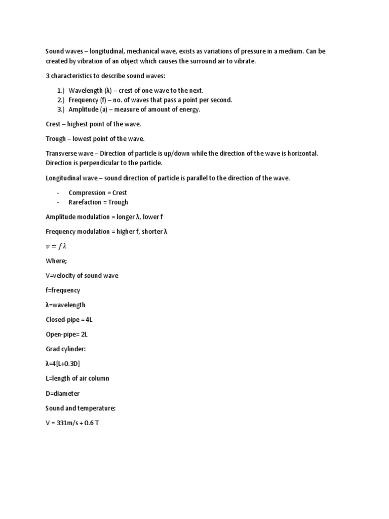Sound Waves Physics Lab | PDF