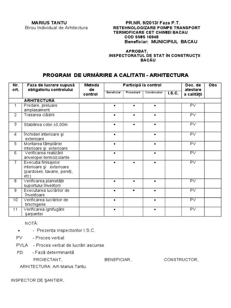 Grafic Faze Determinante Arhitectura | PDF