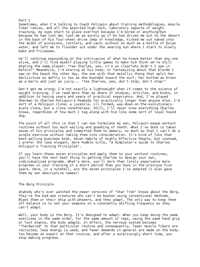 Charles Poliquin - Simpleton Guide To Poliquin Training Principles 1 ...