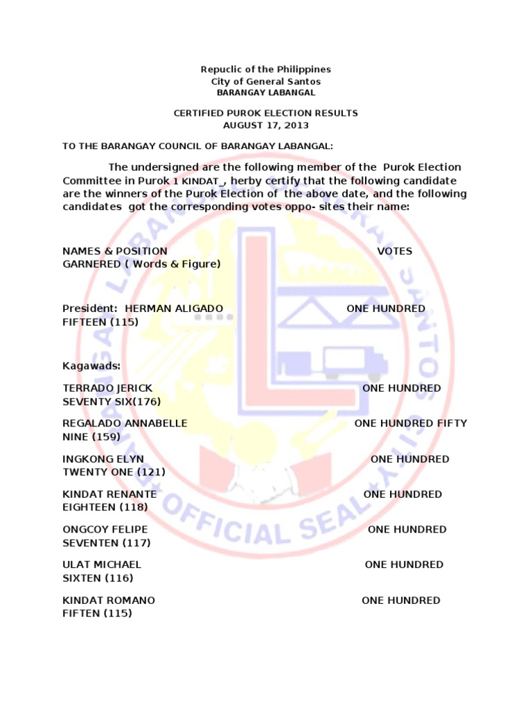The Newly Elected Purok Offcials 2013 2015 Of Barangay Labangal Philippines Politics Of