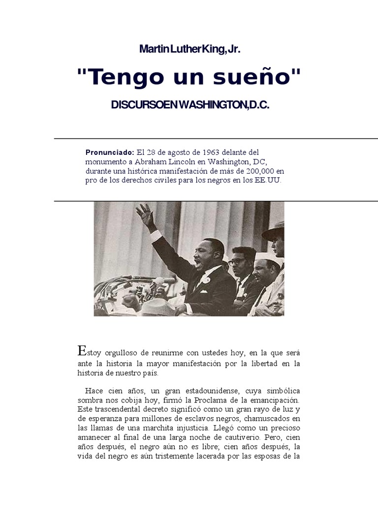 Yo Tengo Un Sueño Martin Luther King | PDF | Política (general) | Science