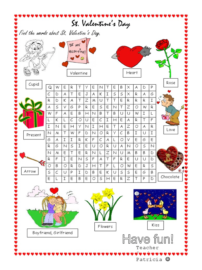Valentine's Day Word Search Puzzle | PDF | Self-Improvement