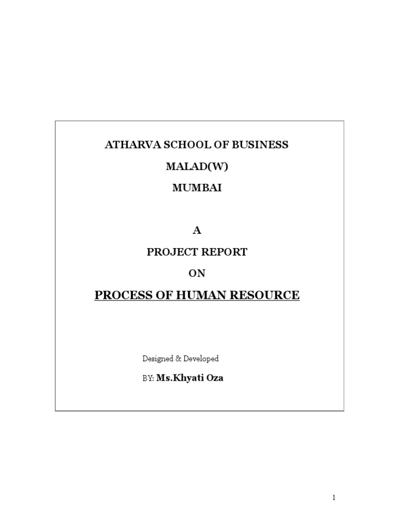 Human Resource Management Project | PDF | Performance Appraisal ...