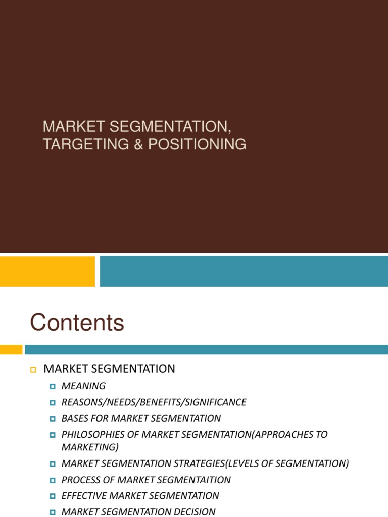 08 - Segmentation, Targeting & Positioning | PDF | Market Segmentation ...