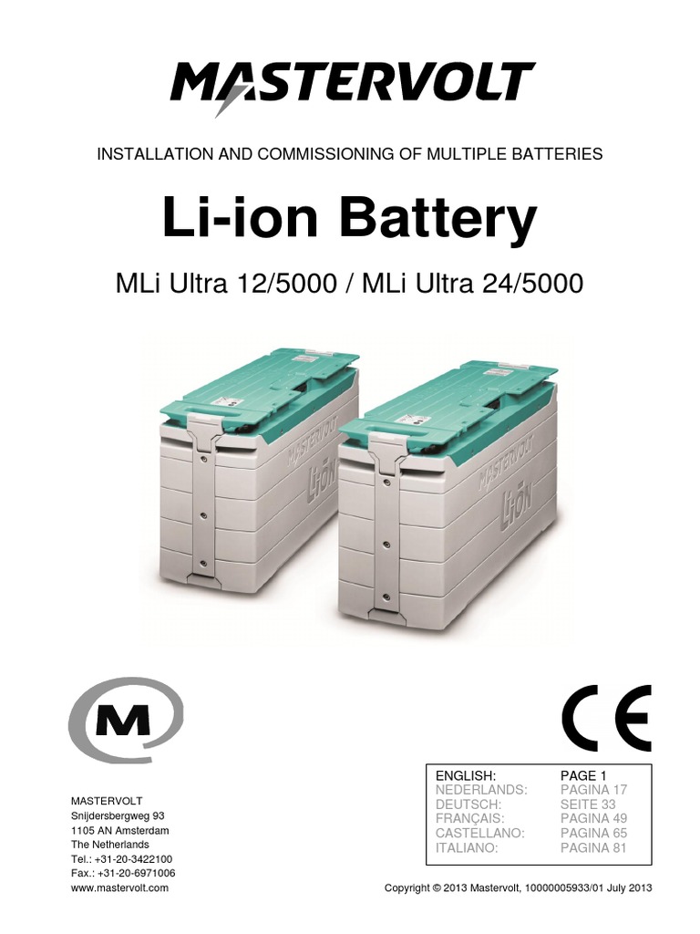 Mastervolt Li Ion Battery Manual | PDF | Battery Charger | Fuse ...