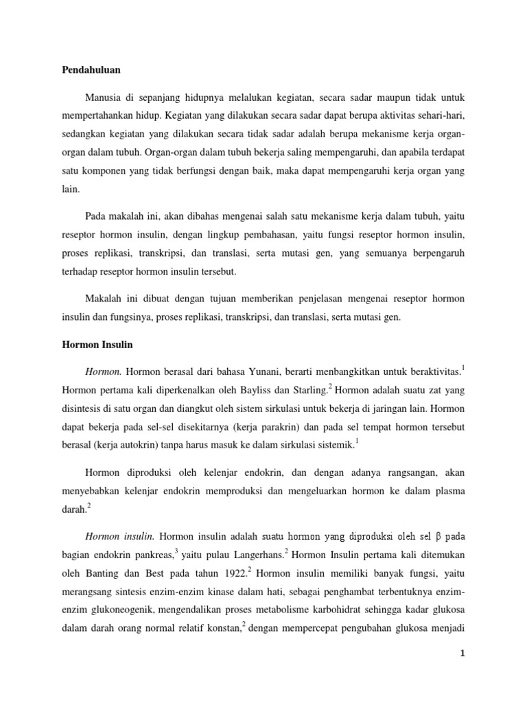 PBL Blok 4 - Reseptor Hormon Insulin Pada Sel Target | PDF