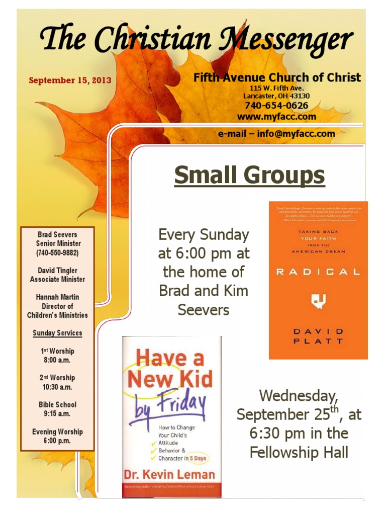 The Christian Messenger: Small Groups | PDF | Baptism | Confession ...
