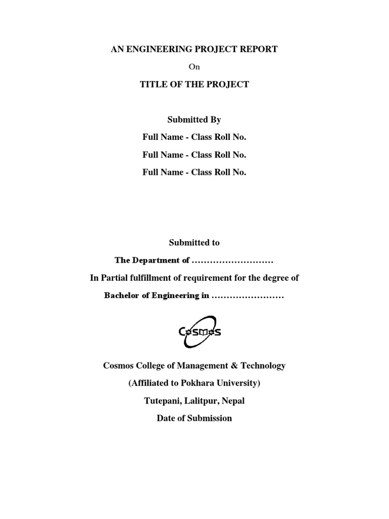 An Engineering Project Report | PDF | Thesis