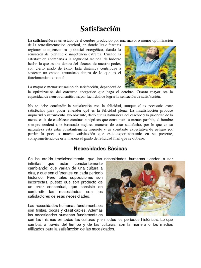 Satisfaccion, Necesidad Basica, Bienes Familiares, Presupuesto Familiar ...