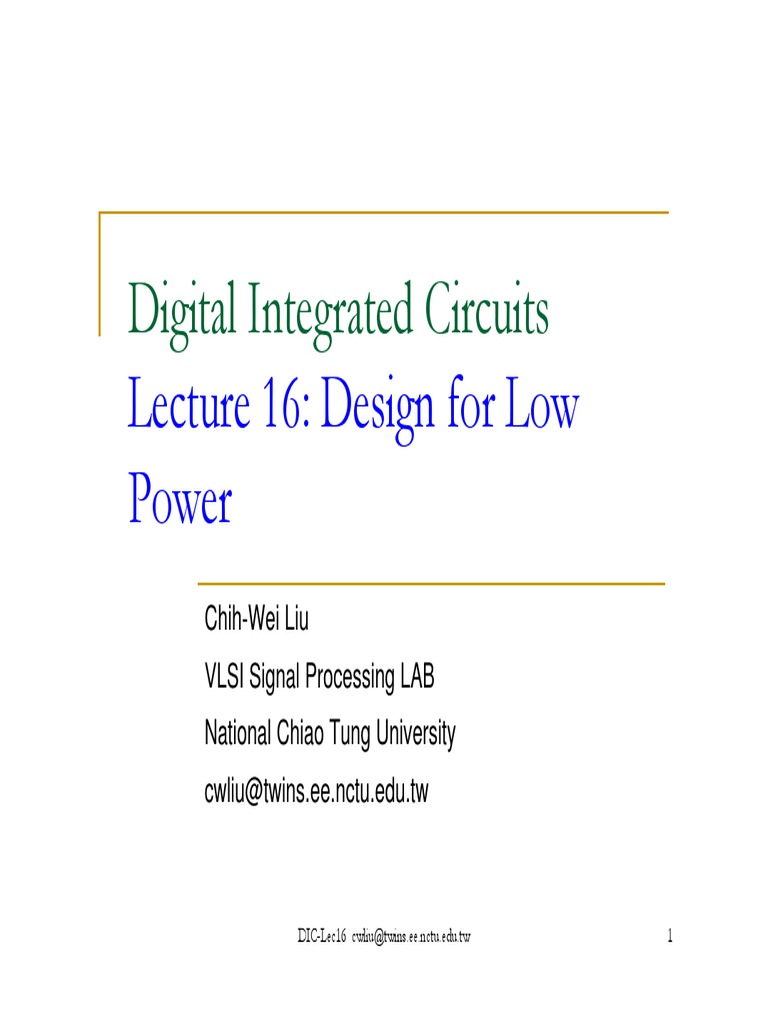 Lec16 PDF | PDF | Cmos | Digital Electronics