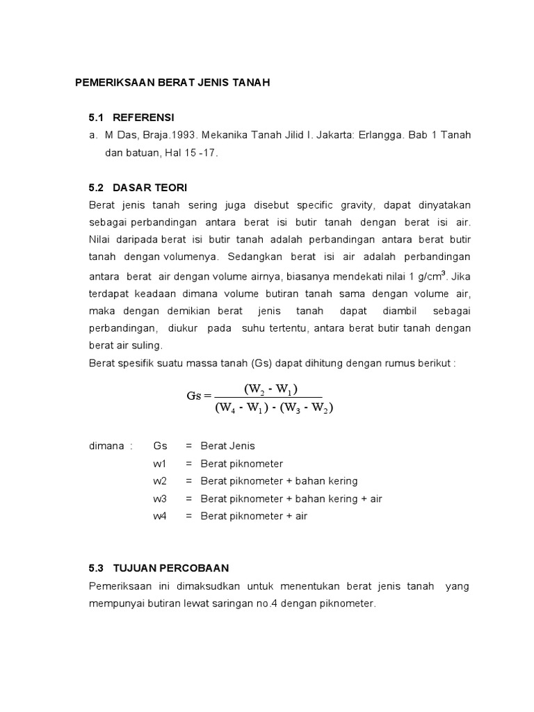 Berat Jenis Tanah 1 | PDF