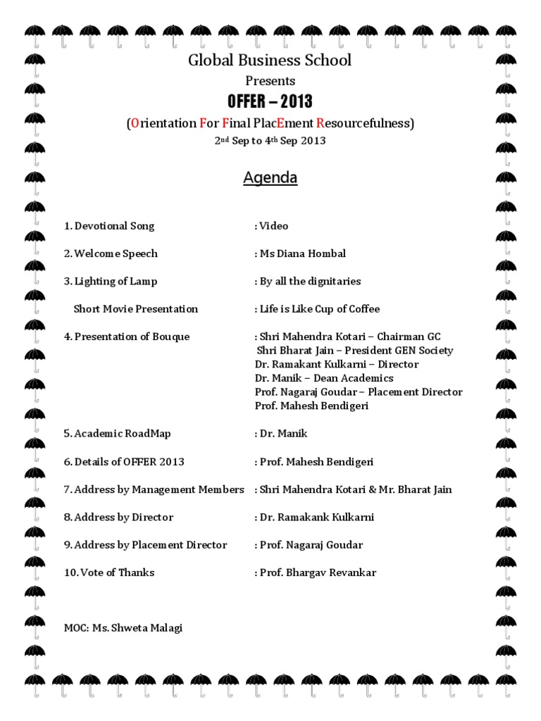 OFFER 2013 Programme Schedule | PDF