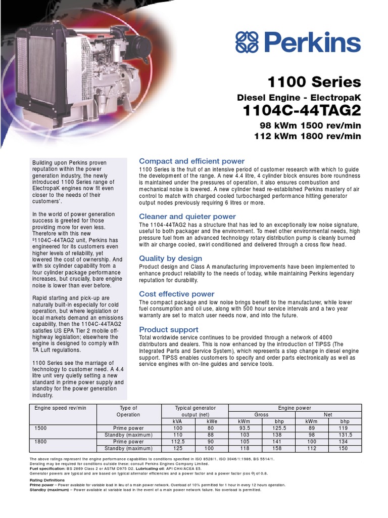 @perkins: 1100 Series 1104C-44TAG2 | PDF | Engines | Cylinder (Engine)